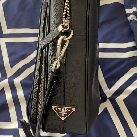 Prada | Bags | Prada Leather Briefcase That Can Hold A 5 Laptop | Poshmark